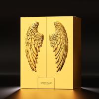 China Luxury Gold Double Door Perfume Gift Box 3D Angel Wing Embossed Perfume Packaging Wholesale for sale