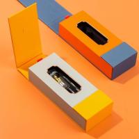 China Custom Color Block Flip Top Perfume Box With Window EVA Insert Mini Perfume Packaging Wholesale for sale
