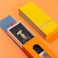 China Custom Color Block Flip Top Perfume Box With Window EVA Insert Mini Perfume Packaging Wholesale for sale