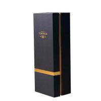 China Custom Double Door Wine Gift Box, Luxury Rigid Cardboard Red Wine Packaging Box With EVA Foam Insert for sale