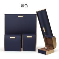 China Custom Champagne Gold Jewelry Box Luxury Ring Necklace Pendant Box With Velvet Lining Wholesale for sale