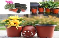 China 75 Pack 6 Inch Soft Plastic Nursery Pots with Drainage Holes and Trays for Indoor Hanging Plants for sale