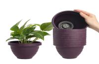 China PP Resin 0.8 Gallon Round Plant Pots Durable Wear Resistant Home Garden 6.5x6.2x4.8 Inch for sale