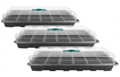 China 24 Cell Seedling Tray 0.5mm Thickness PS Plastic Horticultural Greenhouse Propagation Tray for sale