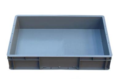 China PP Heavy Duty EURO Stacking Container 600x400x120mm Solid Warehouse Storage Box for sale