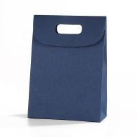 China Wholesale Customizable Candy Kraft Paper Bag Solid Color Flip Cover Handbag with LOGO Gift Paper Bag for sale