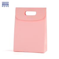 China Luxury Flat Handle Kraft Paper Bag  Custom Black Packaging Paper Box Printed Bag Packaging Paper Bags for sale