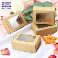China Brown Kraft Paper Boxes with Clear Windows for Party Favor Treats Bakery and Jewelry Packaging Display Paper Box for sale