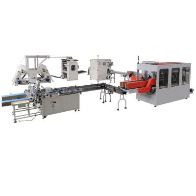 China Xinyun Automatic Facial Tissue Production Line 120 Cuts/Min Vacuum Adsorption Folding for sale