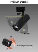 China CRI90 Zoomable LED Track Light Aluminum Black Ceiling Spotlight For Museum Gallery for sale
