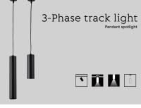 China Black 20cm Cylinder Pendant Spotlight Surface Hanging Pendant Light for sale