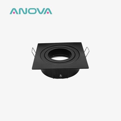 China Square Tilted Downlight Frame Glare Reduction MR16 Downlight Housing for sale