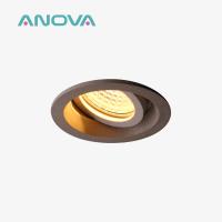 China Adjustable Tilt Mr16 Recessed Lighting Housing Round 68mm Cutout Downlight Enclosure for sale