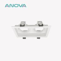 China Square Dual-Head Spotlight Frame Anti-Glare 90° Rotation Aluminum For Commercial for sale