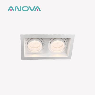 China Square Dual-Head Spotlight Frame Anti-Glare 90° Rotation Aluminum For Commercial for sale