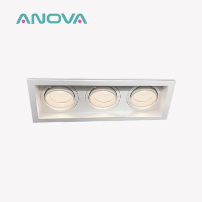 China Aluminum Square Spotlight Anti-Glare 90° Rotation 20° Tilt For Commercial Lighting for sale