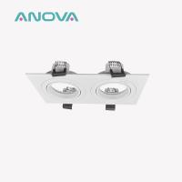 China Dual-Head Square Recessed Spotlight 20° Tilt & Rotating Housing for sale