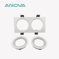 China Dual-Head Square Recessed Spotlight 20° Tilt & Rotating Housing for sale