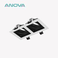 China Dual-head GU10 MR16 Commercial Adjustable Recessed Spotlight Downlight Frame for sale