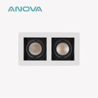 China Dual-head GU10 MR16 Commercial Adjustable Recessed Spotlight Downlight Frame for sale