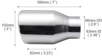 China Muffler tips, D1001,ss304 Mirror polished, Angle cut,Rolled edge, universal application,2.5