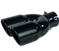 China Black Painted Automotive Exhaust Tips Angle Cut Double Layer for sale
