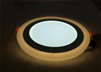 China Recessed  two color round LED panel light  6000K+3000K  warm atmospher lighting for sale