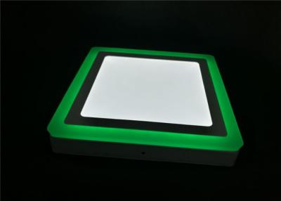 China Surface Mount Double Color Led Panel 18W + 6W Square Blue Edge 2100 Lumens 3 Cycle for sale