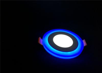 China 6W Indoor Led Panel Ceiling Lights Recessed Round With Blue Edge 120º Beam Angle for sale