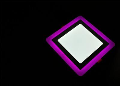 China 3 Modes Ceiling Square Led Downlights , 12W Double Color Ultra Slim Panel Light for sale