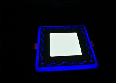 China White +Blue Multicolor Led Light Panel , Square Embedded 6 Watt Led Panel Light for sale