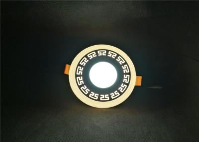 China Warm White Double Color Led Panel Light , 6W Round Flush Mount Wall Light for sale