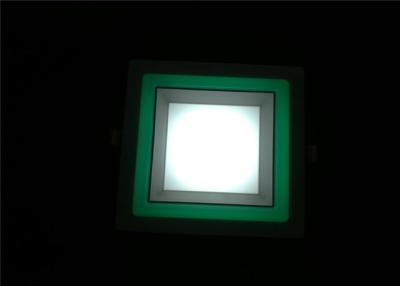China Two Color 18W + 6W Coloured LED Downlights Recessed Square Ceiling White + Green for sale