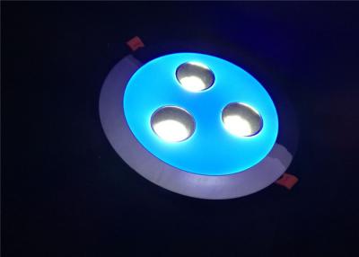 China White Blue COB Led Ceiling Light , Round Silver Aluminium 18W+18W Downlight Led COB for sale