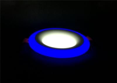 China Round Coloured LED Downlights Embedded 10W+4W With Blue Edge Commerical for sale