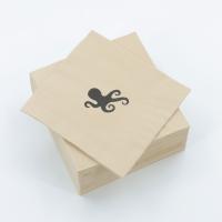 China Custom Printed Cocktail Napkins Wedding Bamboo Dinner Napkins With Logo for sale