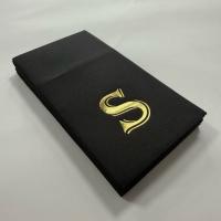 China Gold Foil Airlaid Paper Napkins Single Ply 1/8 Fold 55gsm Printed Napkins For Wedding for sale