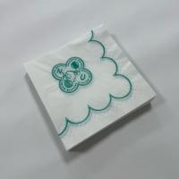 China Green And White Paper Napkins 18gsm Embossed Soft Tissue Personalised Serviettes for sale