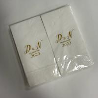 China 33×33cm Embossed White Table Napkins Single Ply With Decorative Texture & Soft Feel for sale