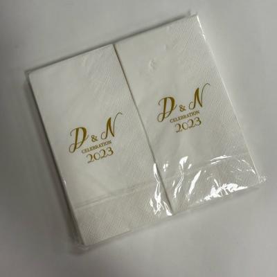 China 33×33cm Embossed White Table Napkins Single Ply With Decorative Texture & Soft Feel for sale