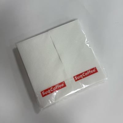 China 33×33 White Beverage Napkins 2Ply Wedding Serviettes Personalised for sale