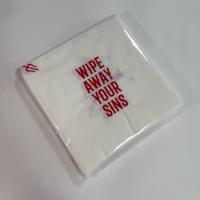 China 25×25cm Red And White Paper Napkins Customised Printed Wedding Serviettes for sale