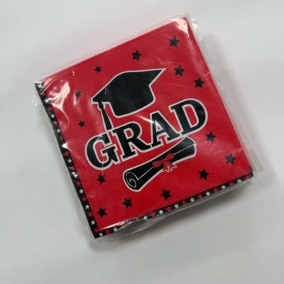 China 40cm Printed Paper Napkins 16gsm Red Luxury Paper Dinner Napkins for sale