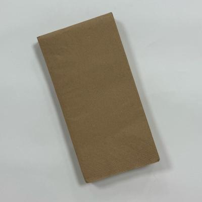 China 3 Ply 1/8 Fold Brown Paper Napkins Wedding & Bar Decorative Paper Napkins for sale