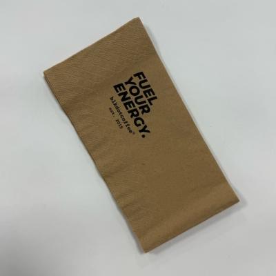 China Degradable Brown Disposable Napkins 1/8 Fold Decorative Paper Napkins for sale