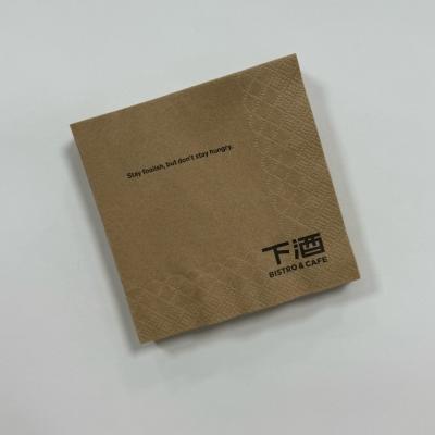 China 20gsm Brown Party Napkins With Logo 30×30cm For Restaurant Use for sale