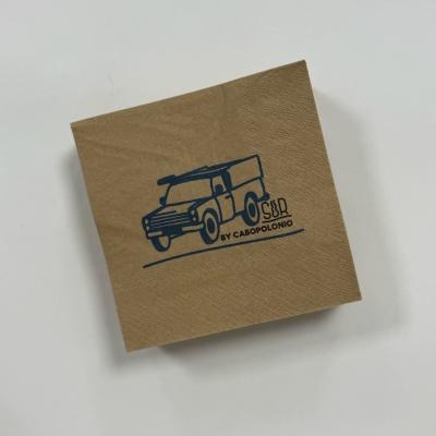 China 40×40cm Dark Brown Paper Napkins Restaurant Recycled Brown Paper Napkins for sale