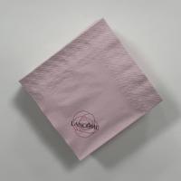 China Pink Printed Paper Cocktail Napkins 2Ply 25*25cm For Supermarket for sale