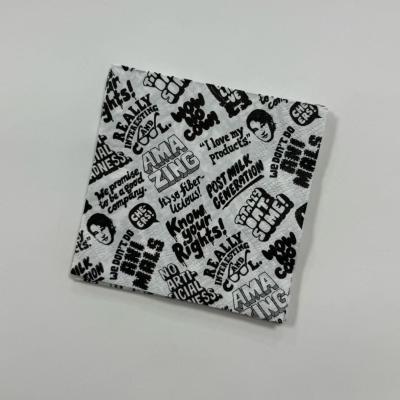 China 27×27cm Printed Cocktail Napkins Custom Beverage Napkins With Logo for sale