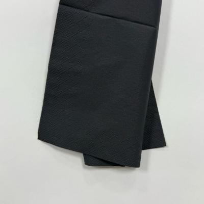 China 25*25 3Ply Printed Serviette Food Safe Printing Black Paper Napkin for sale
